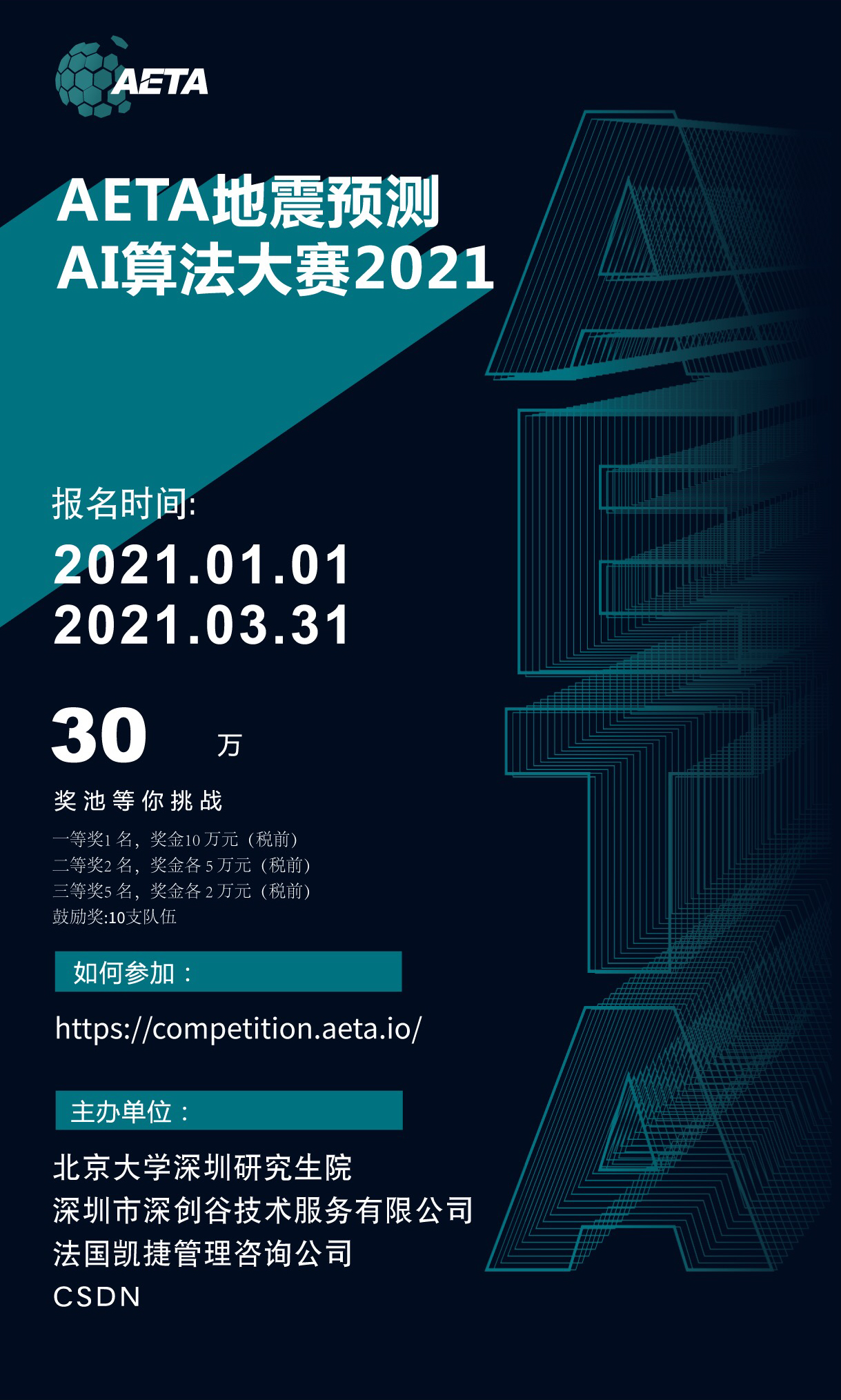 2021年AETA地震预测AI算法大赛开始报名！-北京大学深圳研究生院